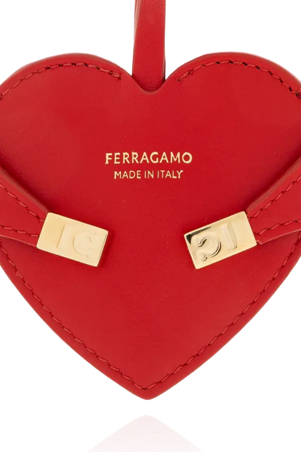 FERRAGAMO Leather Heart-shaped Pendant - Red