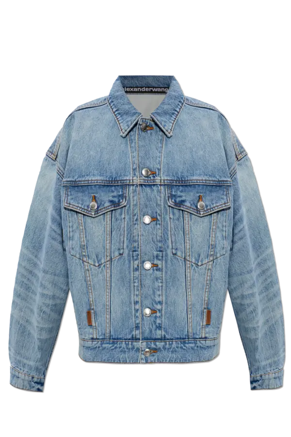 Alexander Wang Denim Jacket With Distressed Detail - Blue