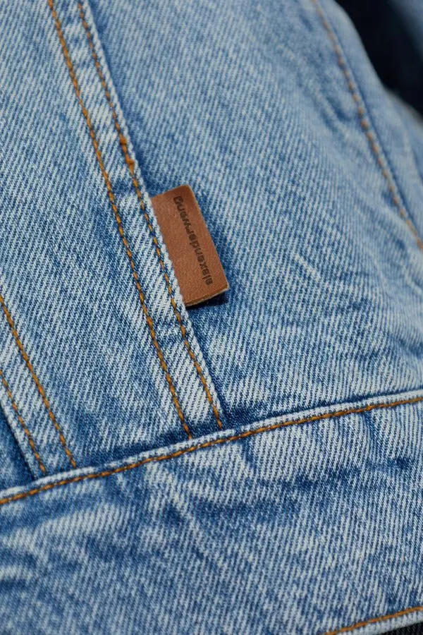 Alexander Wang Denim Jacket With Distressed Detail - Blue