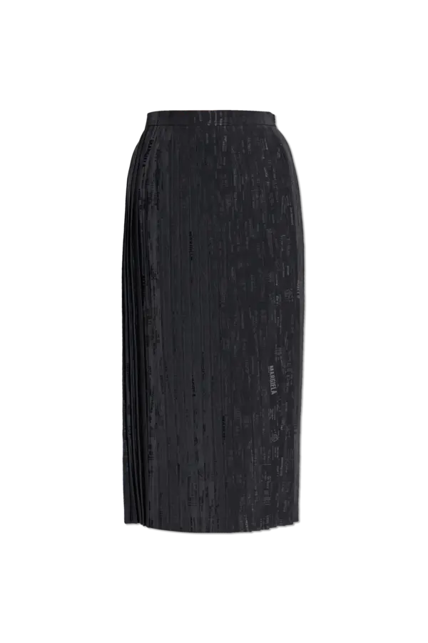 MAISON MARGIELA Pleated Midi Skirt - Navy Blue