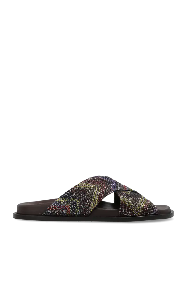 Missoni Patterned Slides - Brown