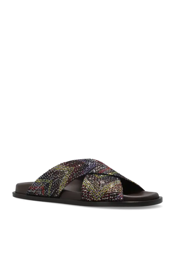 Missoni Patterned Slides - Brown