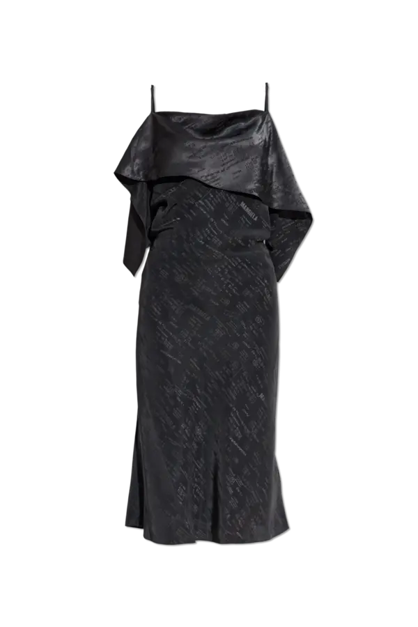 MAISON MARGIELA Off-shoulder Midi Dress - Black