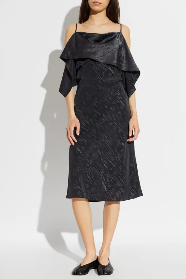 MAISON MARGIELA Off-shoulder Midi Dress - Black