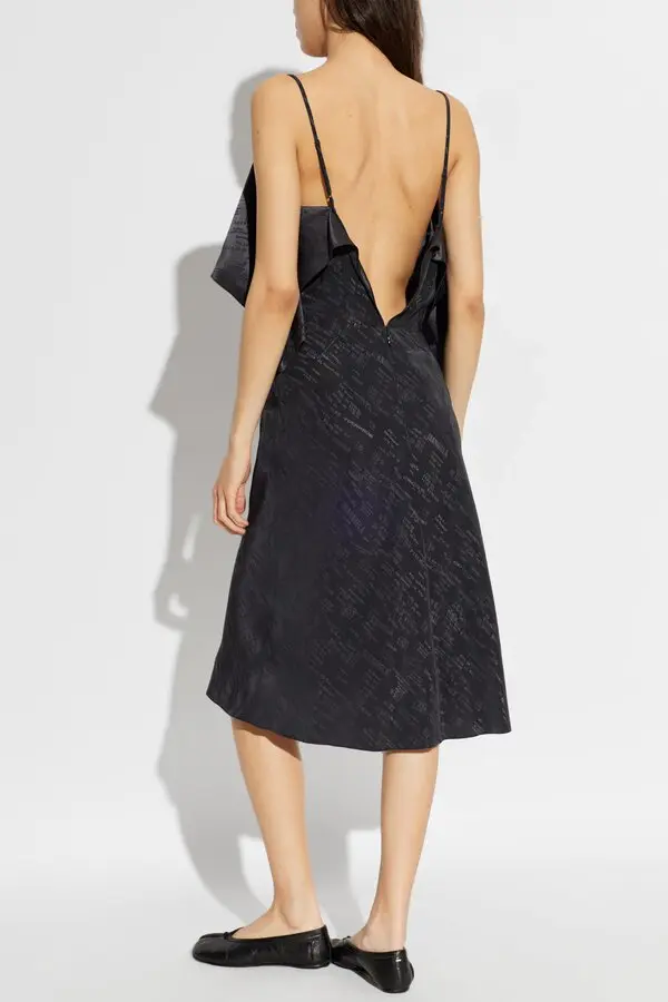 MAISON MARGIELA Off-shoulder Midi Dress - Black