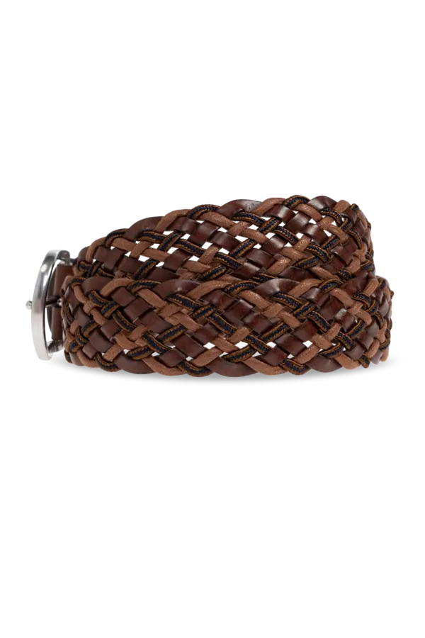 Paul Smith Leather Belt With Decorative Weave