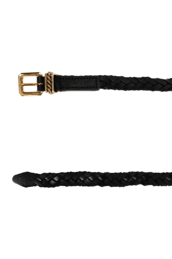 Etro Braided Leather Belt - Black