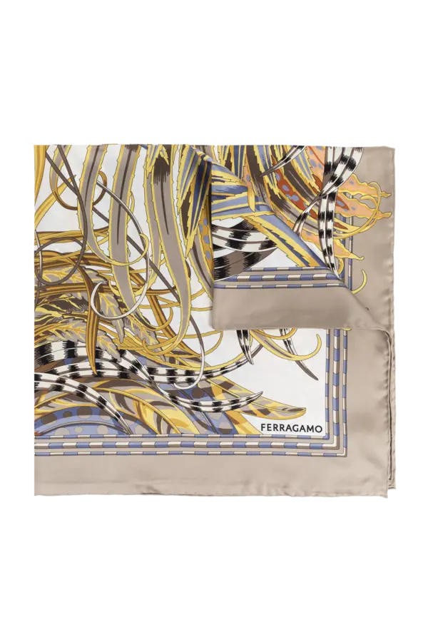 FERRAGAMO Silk Scarf With Print - Multicolour