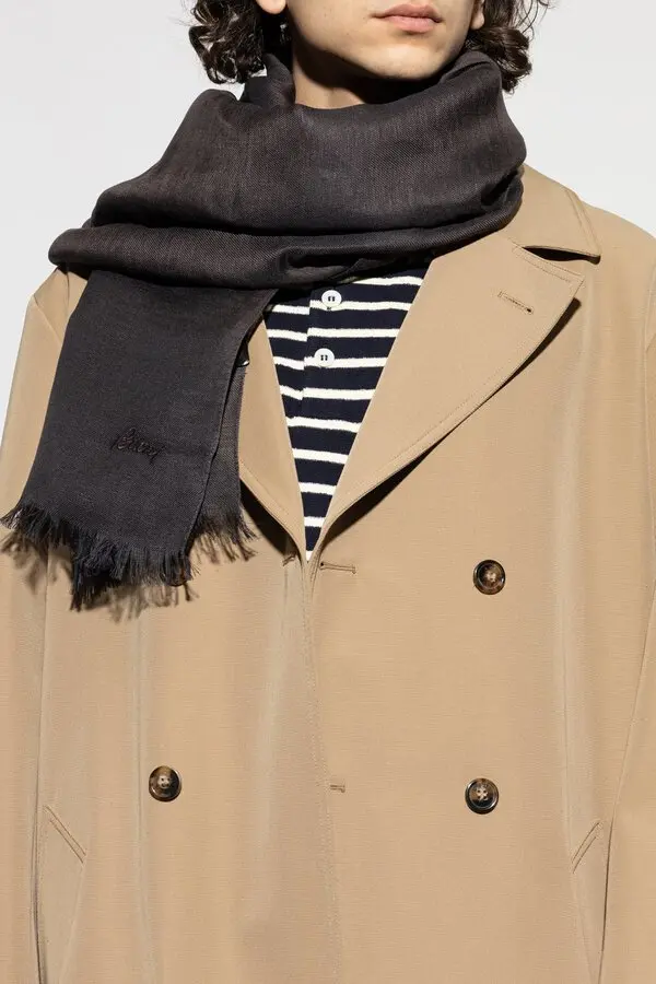 Brioni Linen Scarf - Brown