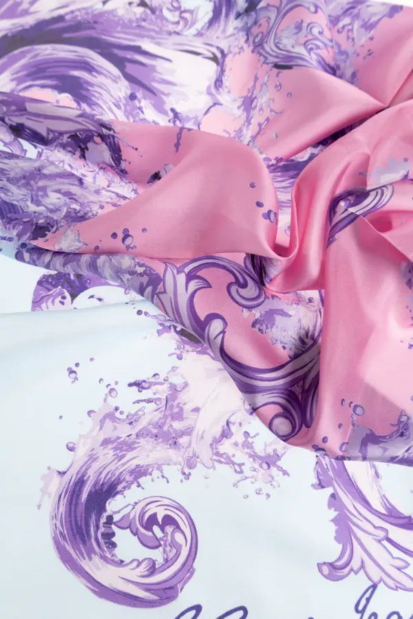 Versace Scarf With "barocco" Pattern - Pink