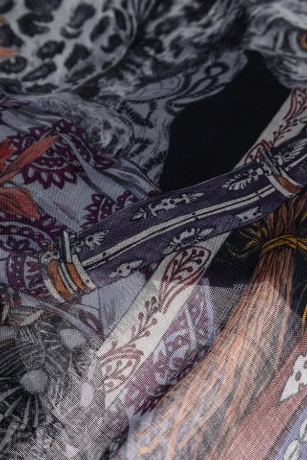 Etro Patterned Scarf - Navy Blue