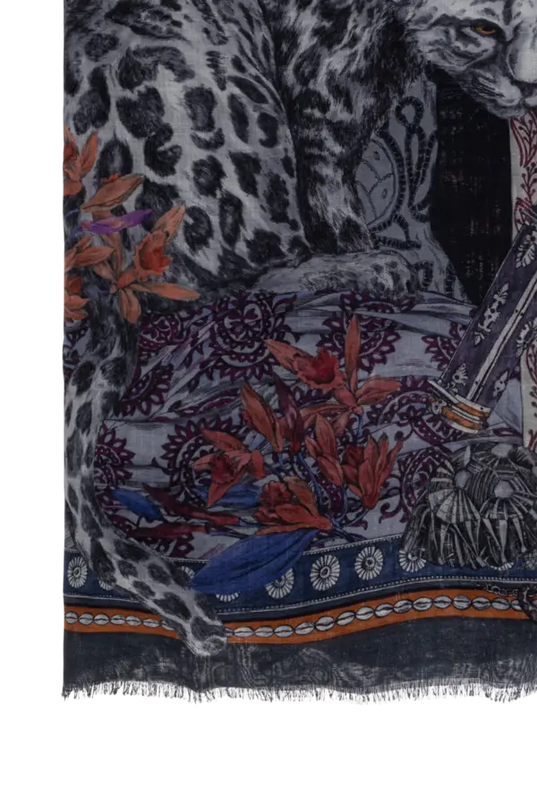 Etro Patterned Scarf - Navy Blue