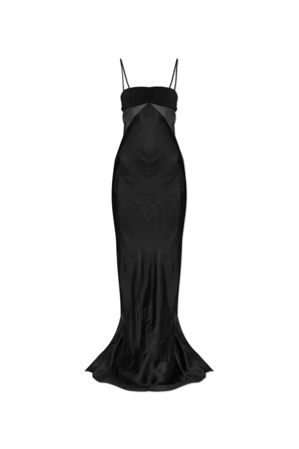 Rick Owens Off-shoulder Cupro Dress - Black