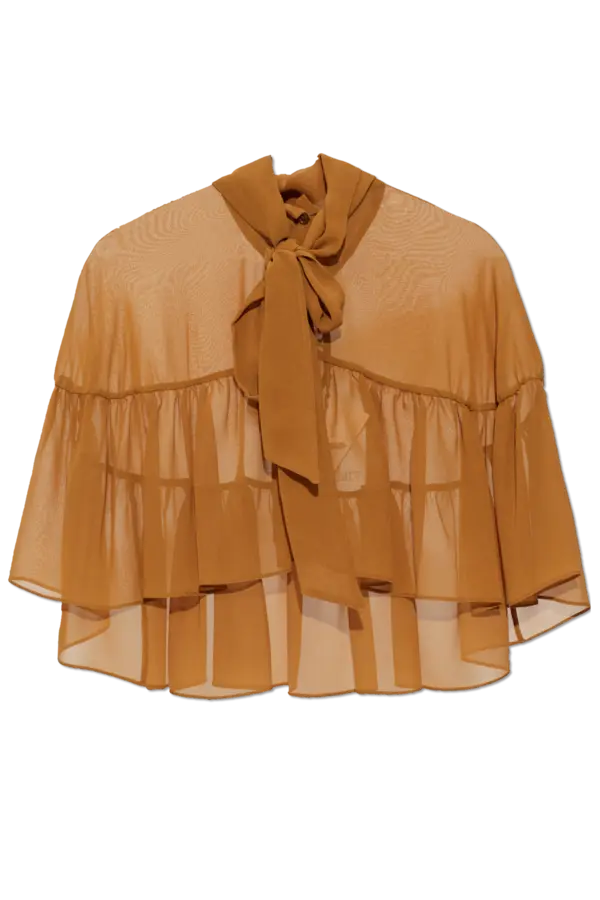 Max Mara Silk Cape "negozi - Brown