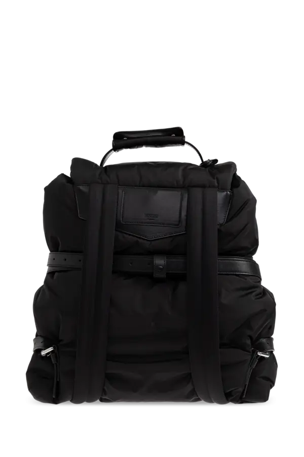 Moschino Backpack With Leather Strap - Black