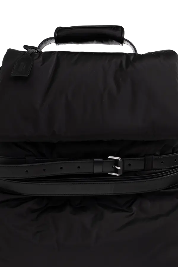 Moschino Backpack With Leather Strap - Black