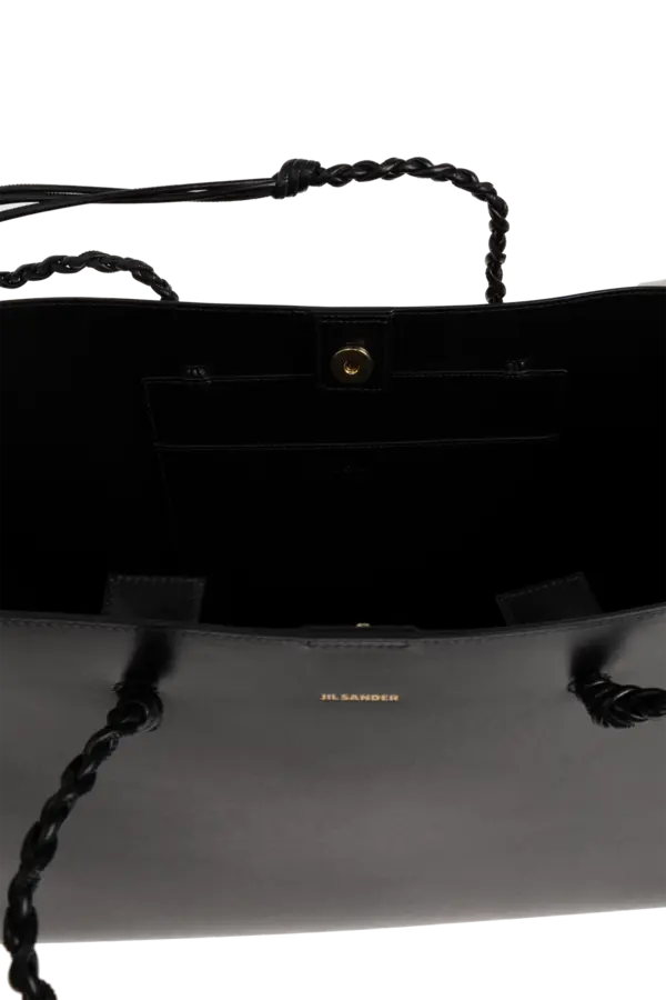 JIL SANDER Leather Shopper Bag - Black