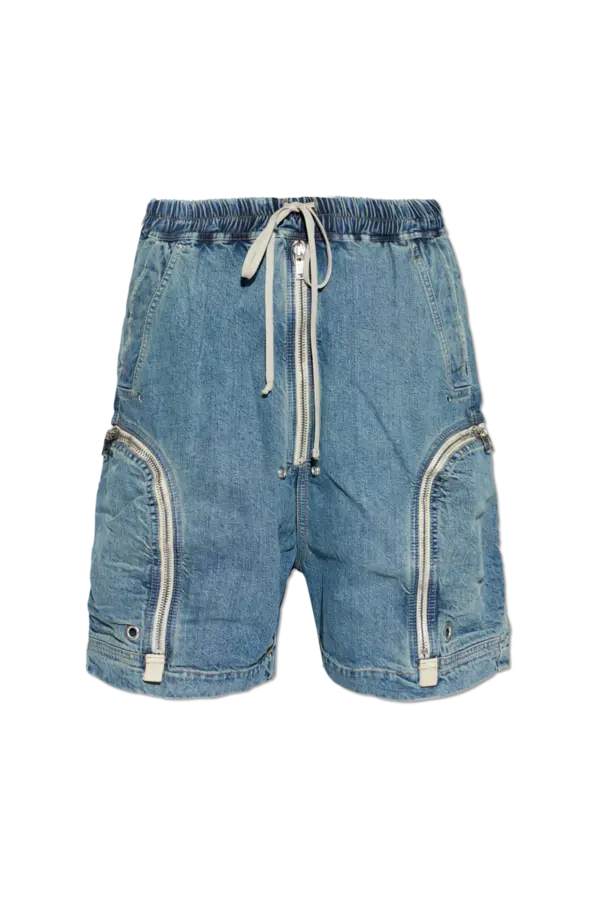 Rick Owens Cargo-style Denim Shorts - Blue