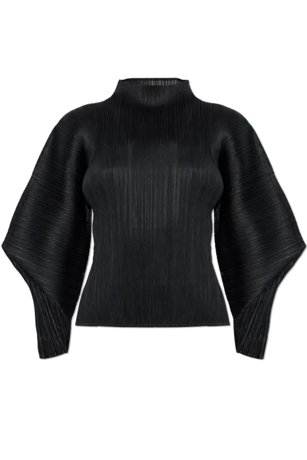 Issey Miyake Pleated Top - Black