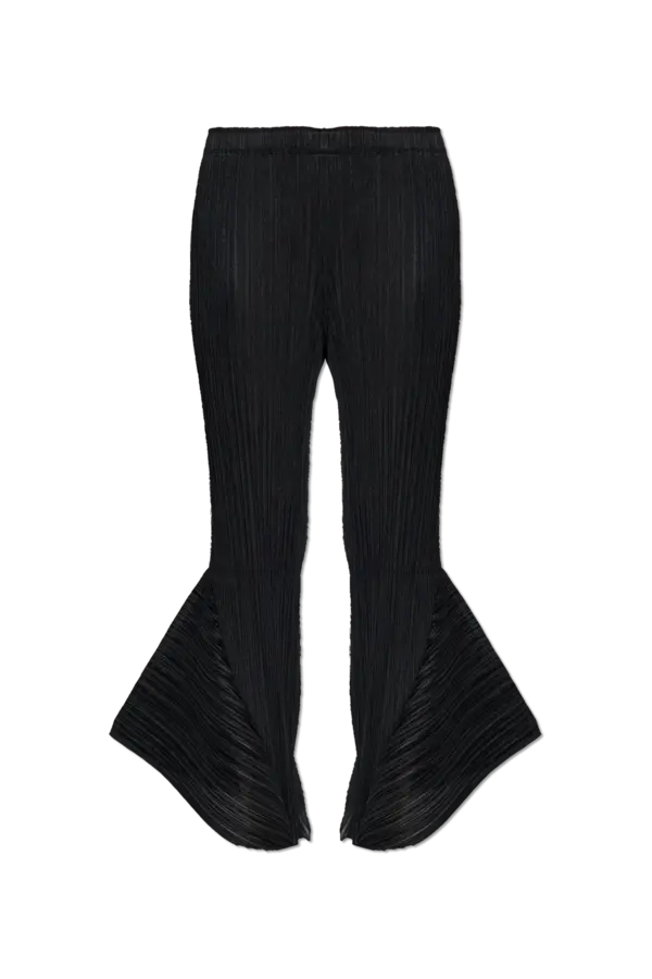 Issey Miyake Pleated Wide-leg Trousers - Black