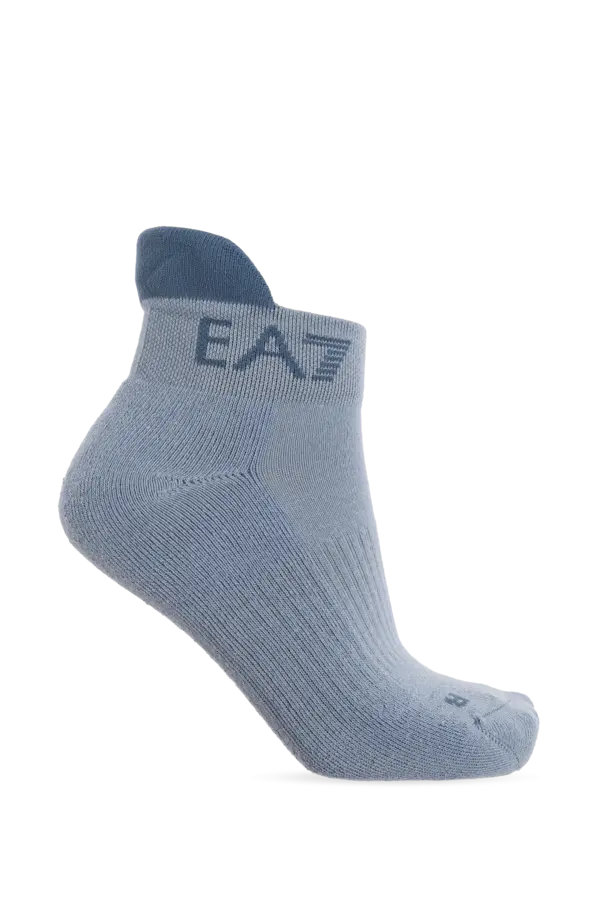 EA7 Logo Ankle Socks - Blue