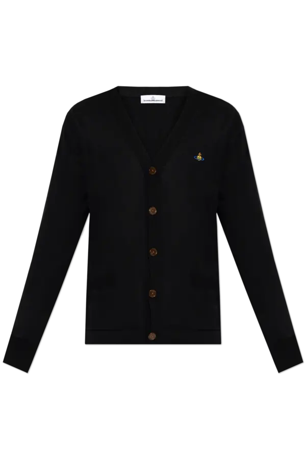VIVIENNE WESTWOOD Cardigan With Logo Patch - Black