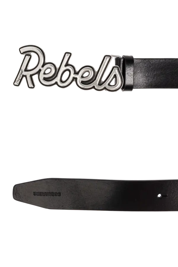 Dsquared2 Leather Belt With 'rebels' Buckle