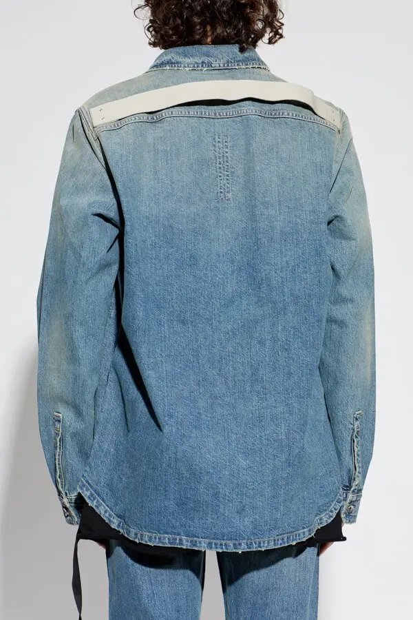 Rick Owens Denim Jacket With Pockets - Blue