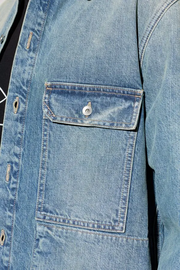 Rick Owens Denim Jacket With Pockets - Blue