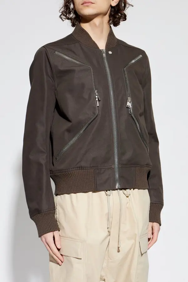 Rick Owens Denim Bomber Jacket - Brown