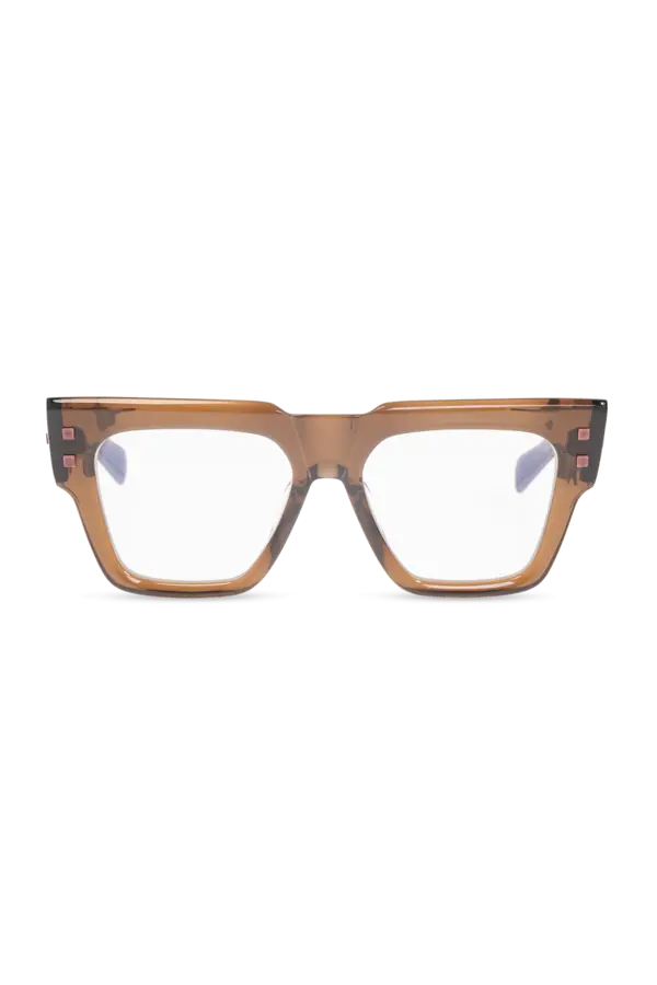 Balmain Rectangle Prescription Glasses - Brown