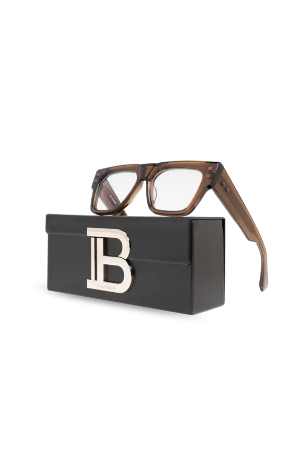 Balmain Rectangle Prescription Glasses - Brown
