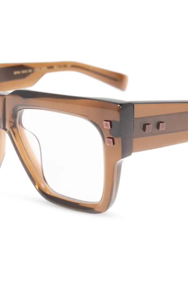 Balmain Rectangle Prescription Glasses - Brown