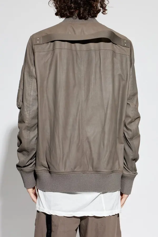 Rick Owens Leather Bomber Jacket - Brown