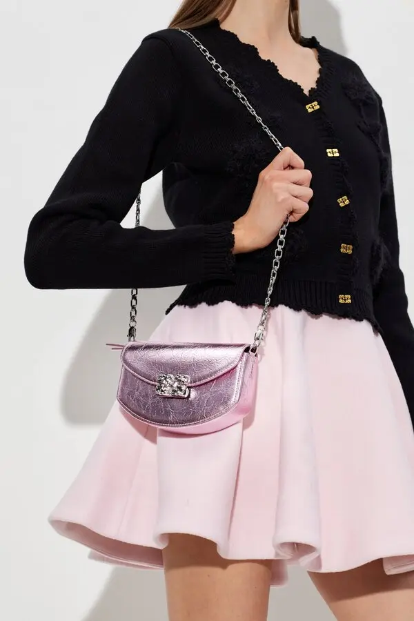 GANNI Lulu Chain Wallet - Pink