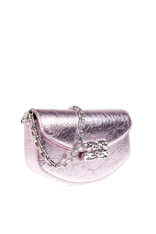 GANNI Lulu Chain Wallet - Pink