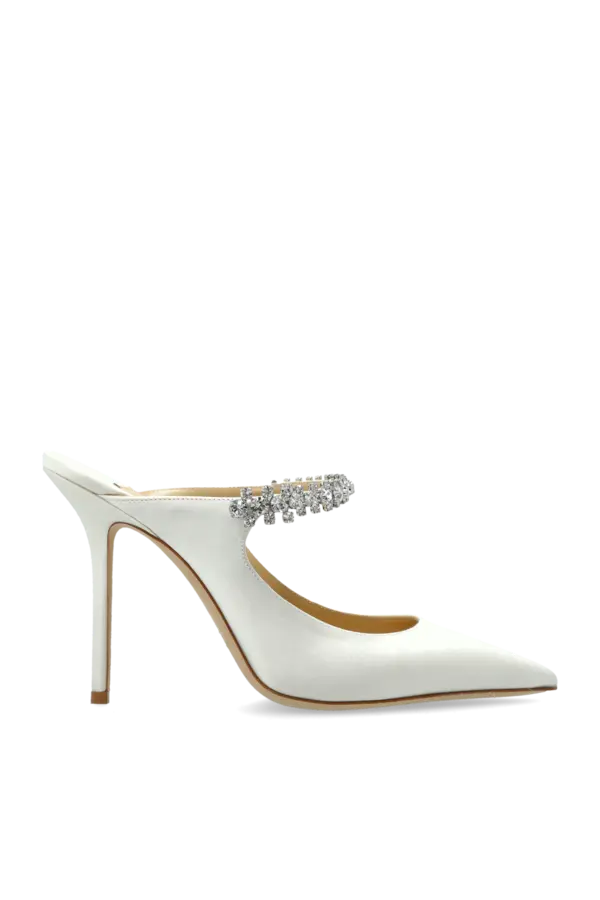 JIMMY CHOO Bing 100 Heeled Mules - White
