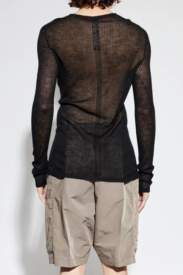 Rick Owens Transparent Turtleneck Sweater - Black