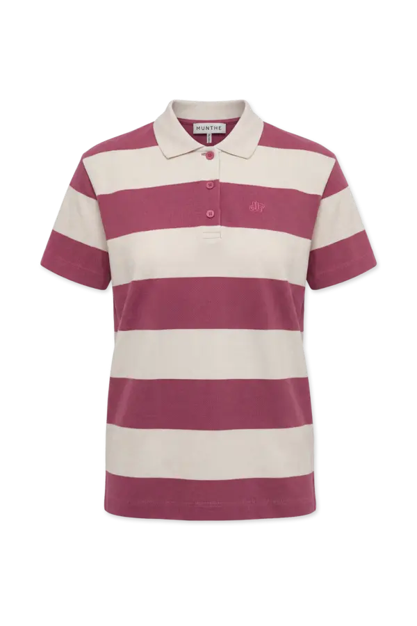 Munthe Striped Cotton Polo - Pink