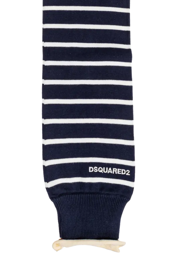 Dsquared2 Striped Scarf - Navy Blue