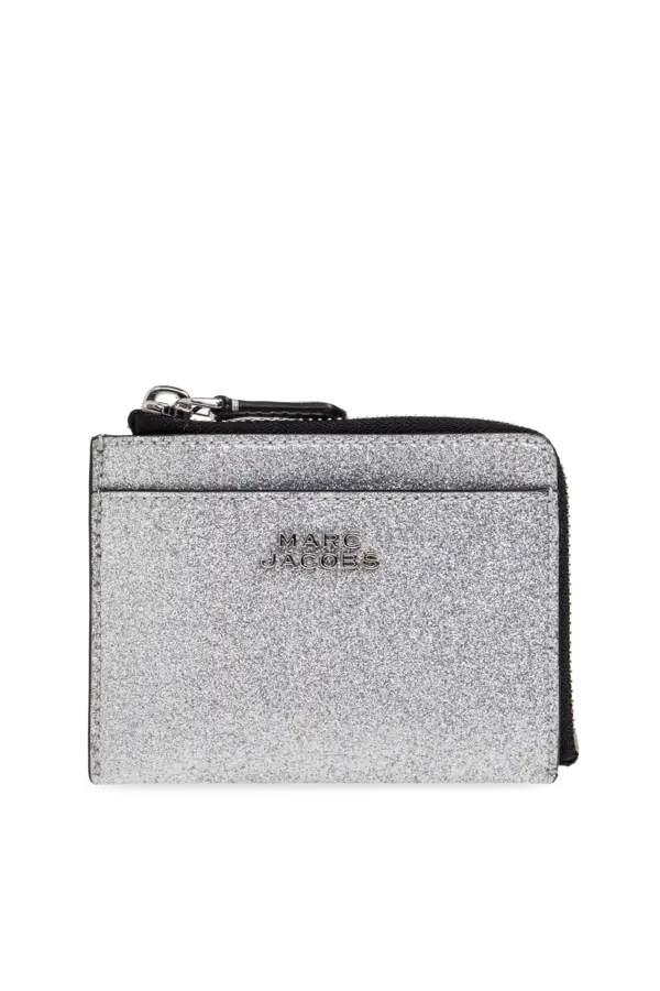 Marc Jacobs Brocade Wallet With Logo - Silver