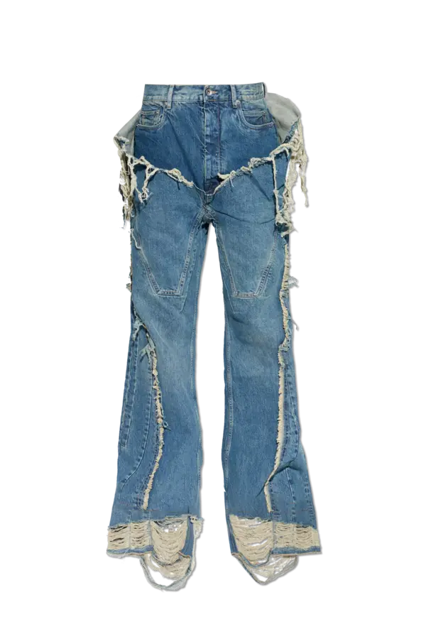 Rick Owens Vintage-effect Bootcut Jeans - Blue