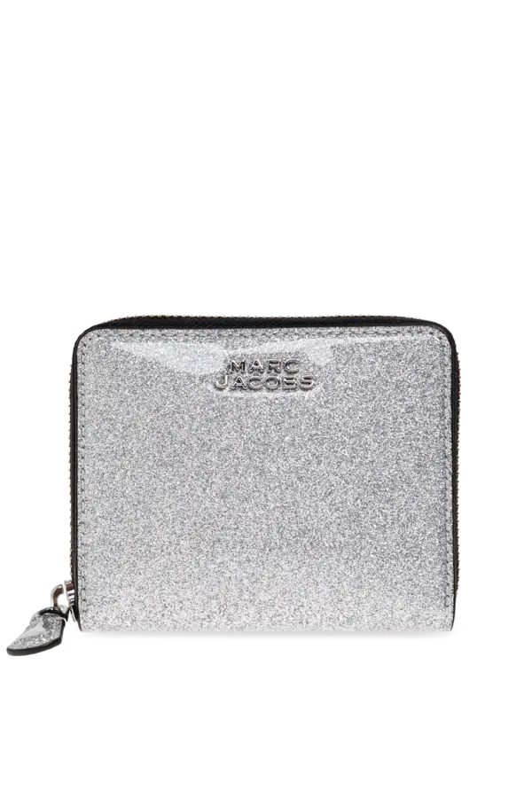 Marc Jacobs Brocade Wallet With Logo - Silver