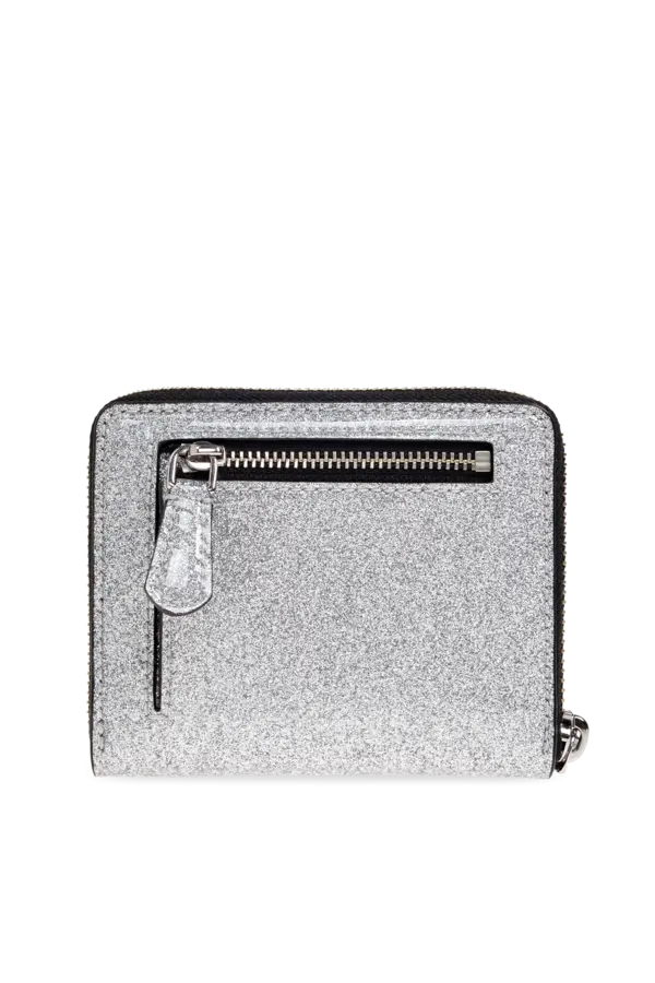 Marc Jacobs Brocade Wallet With Logo - Silver