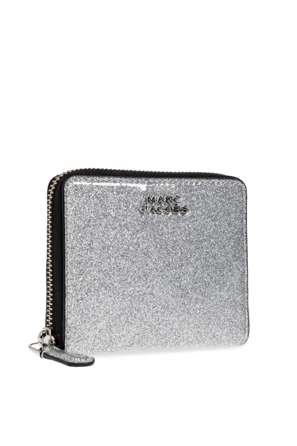 Marc Jacobs Brocade Wallet With Logo - Silver