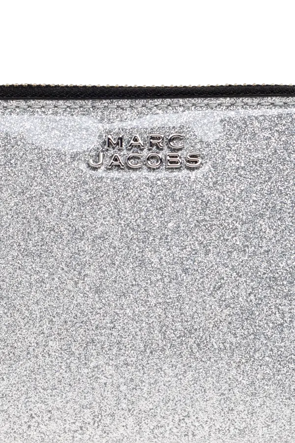 Marc Jacobs Brocade Wallet With Logo - Silver