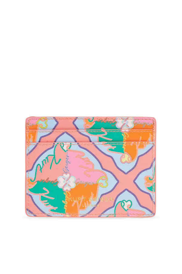 Kurt Geiger Leather Cardholder With Logo - Multicolour