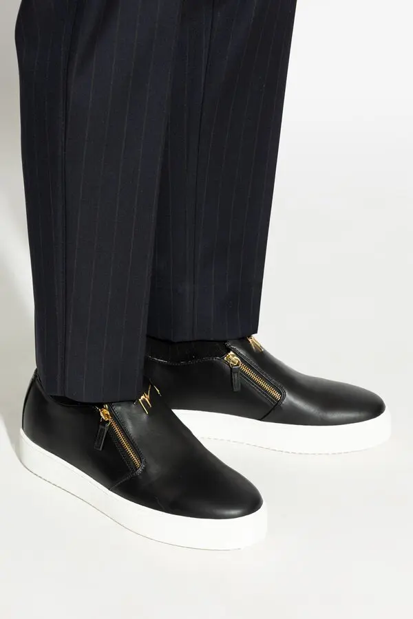 GIUSEPPE ZANOTTI Leather Sneakers - Black