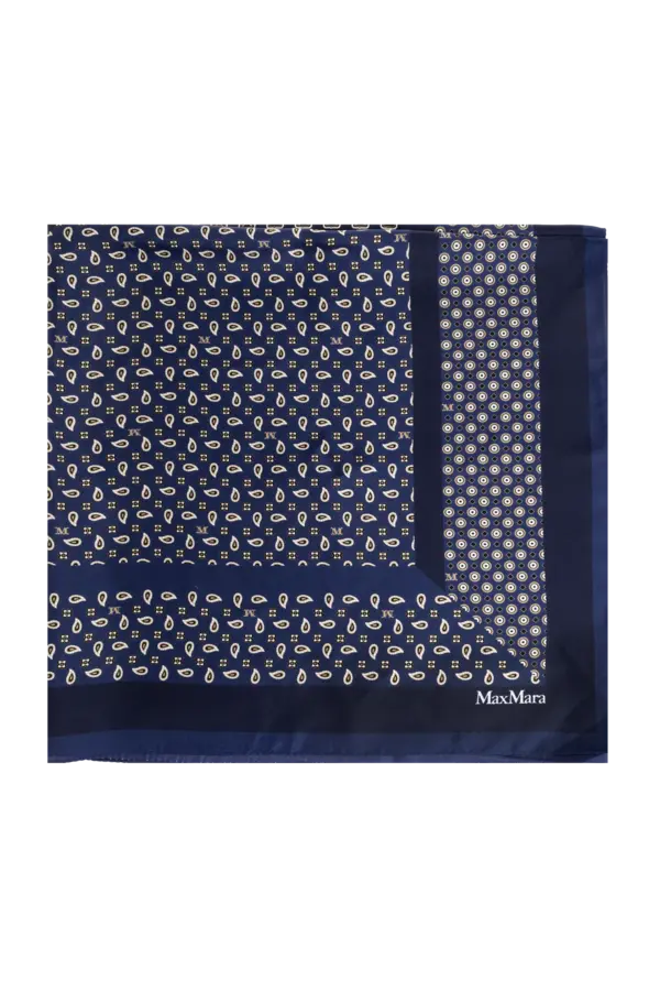 Max Mara Silk Scarf - Navy Blue