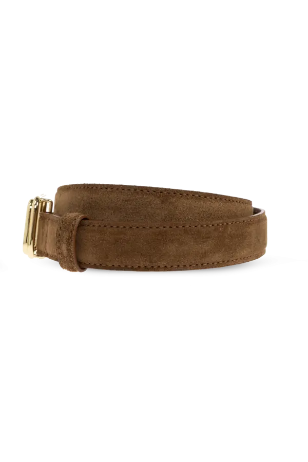 Lié Studio Suede Belt With Gold-tone Buckle